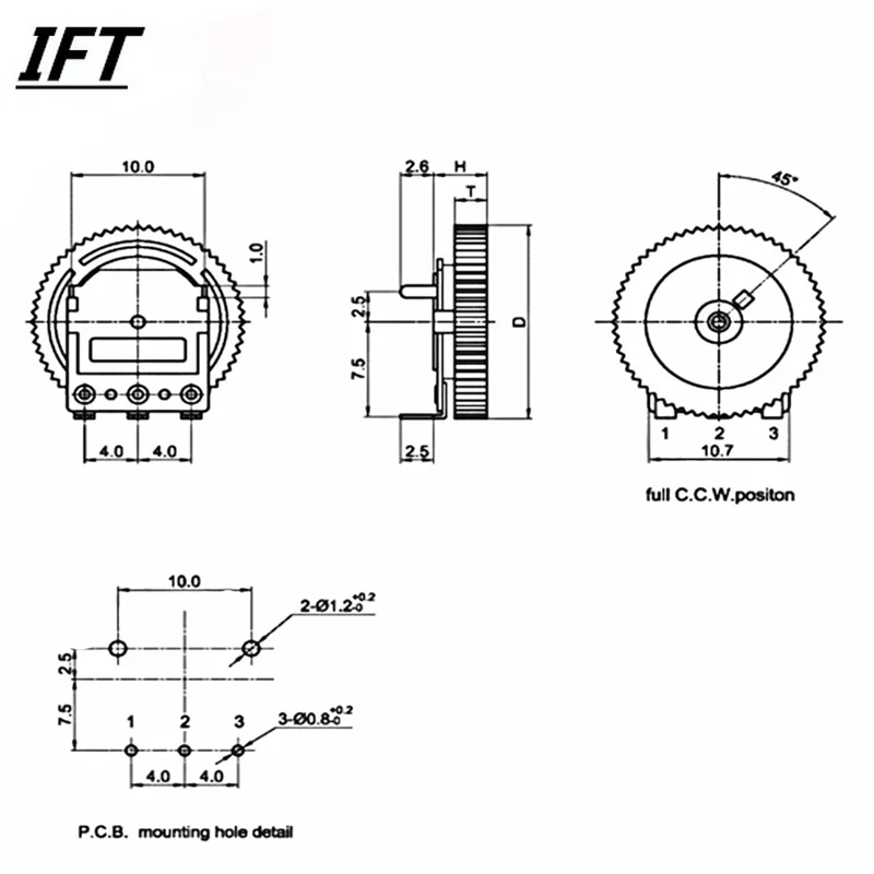 Thumbwheel Potentiometer Pinout Features Details 41 Off