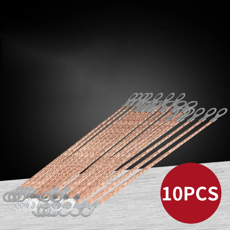 10PCS-Span-Cable-Bridge-Connection-Ground-wire-Copper-Braid-Copper-Clad ...