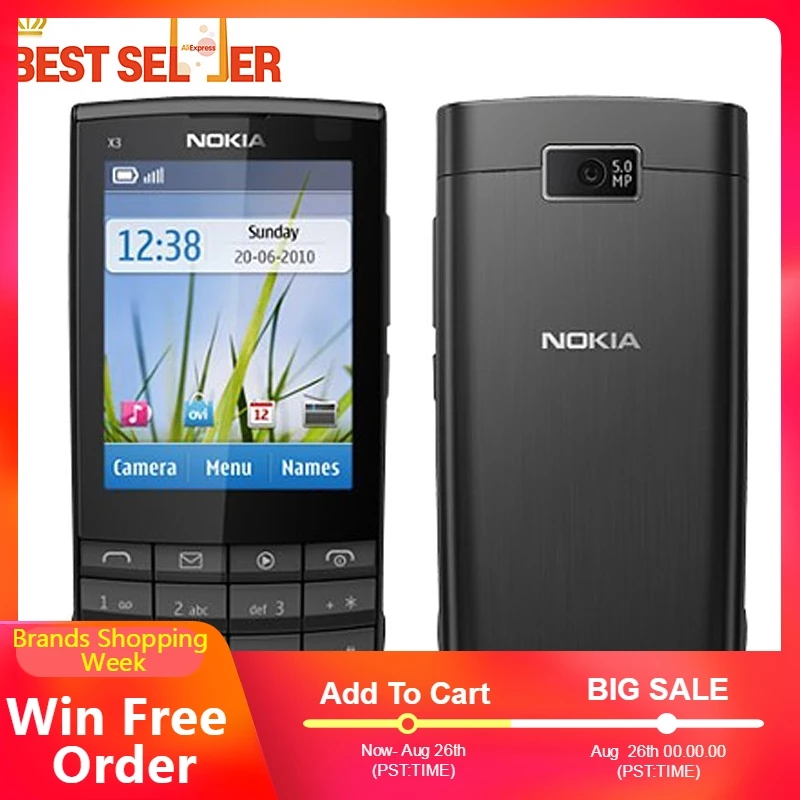 X3 02 Original Unlocked Nokia X3 02 phone GSM 3G 5 Colors Wifi ...