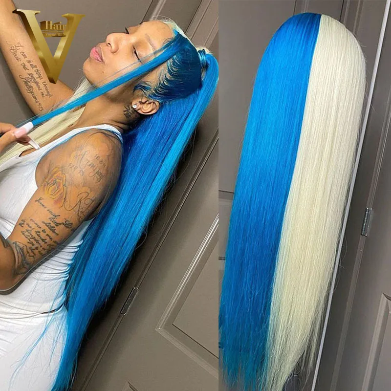 Half Black Half Blue Hair