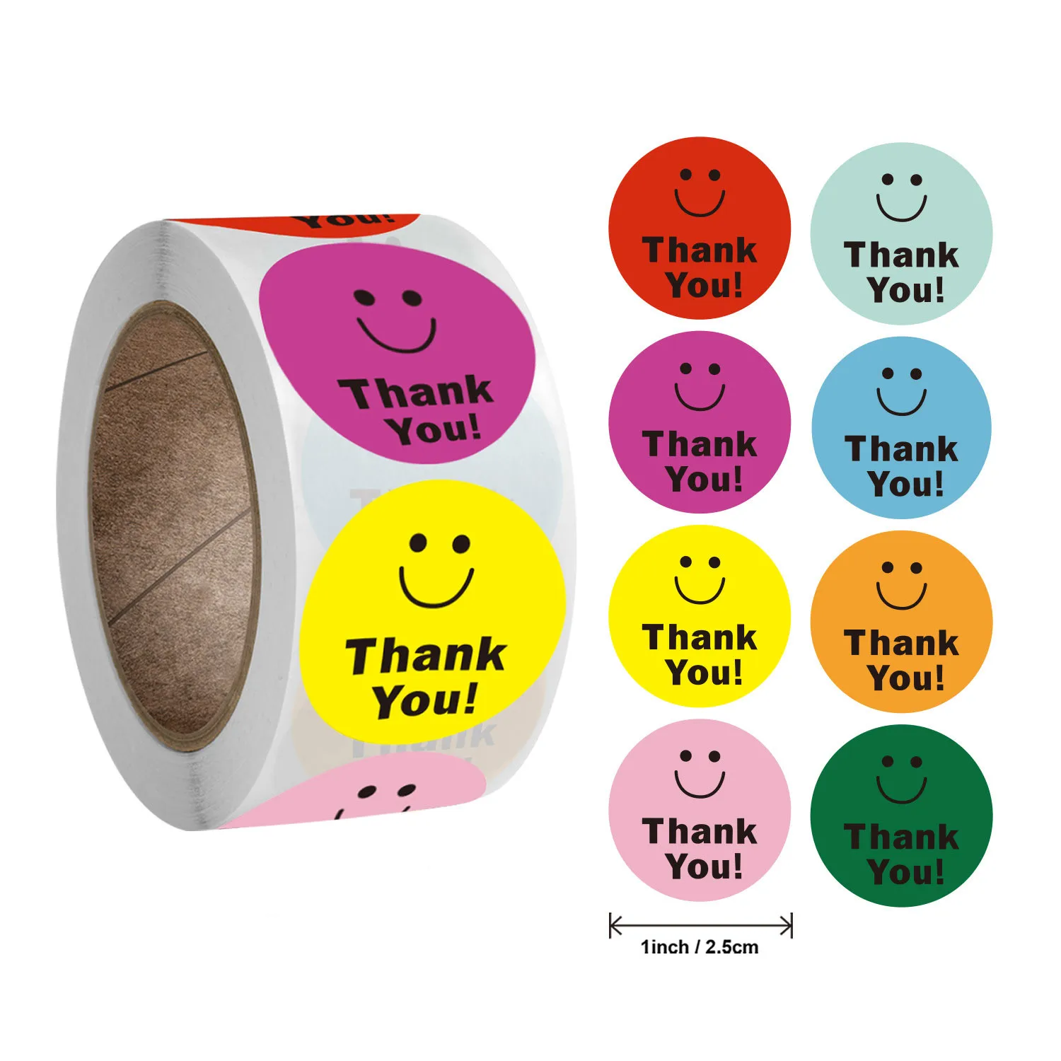 Smile-Face-Sticker-500-Pcs-roll-For-Kids-Reward-Sticker-Yellow-Dots ...