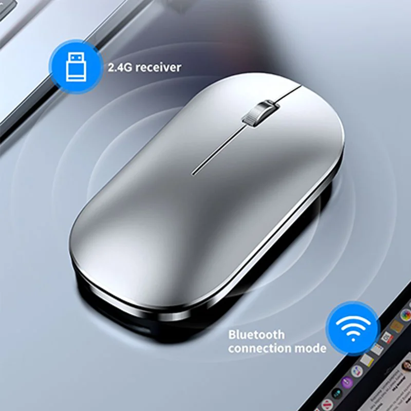 Mouse sem fio recarregável bluetooth computador ergonômico silencioso para ipad mac tablet ...