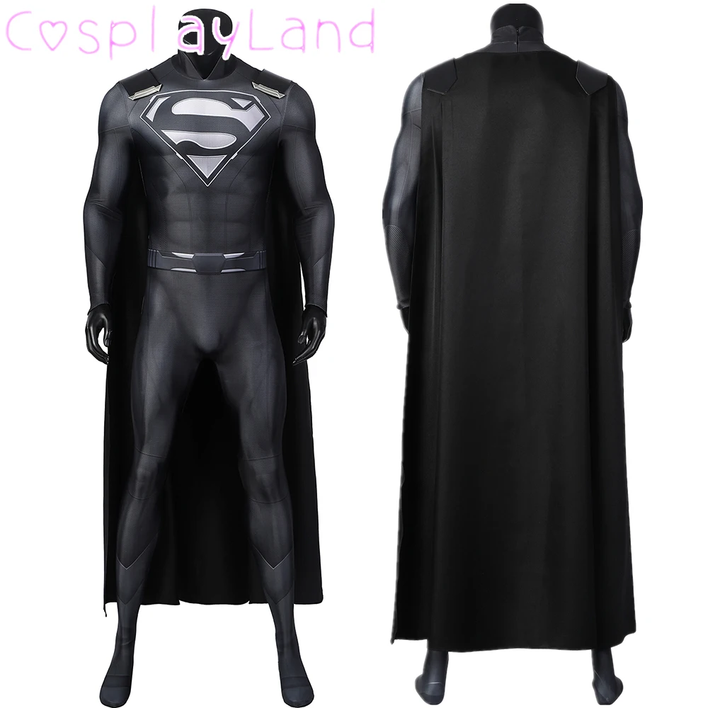 Else Worlds Kal El Black Costume 3D Printing Jumpsuit Black Suit ...