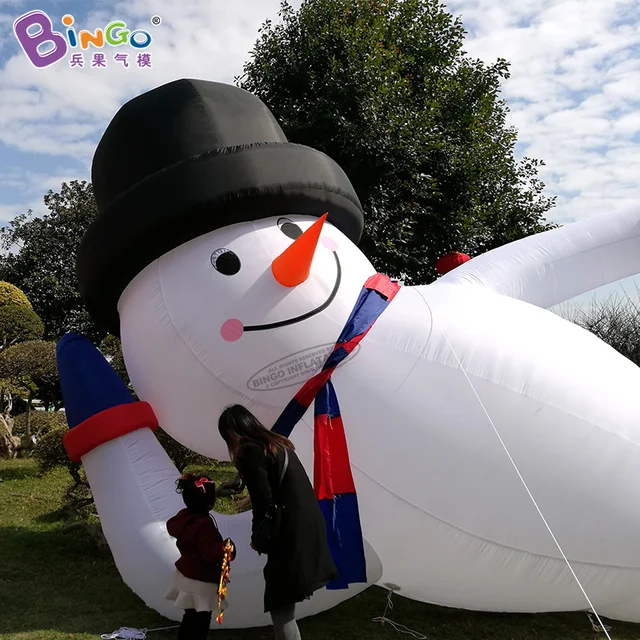 6m inflatable snowman laying down, 20ft giant inflatable snowman for ...