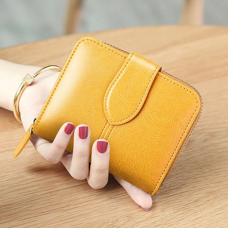 Yellow-Genuine-Leather-Women-Short-Wallet-Luxury-Small-Walet-Women-s ...