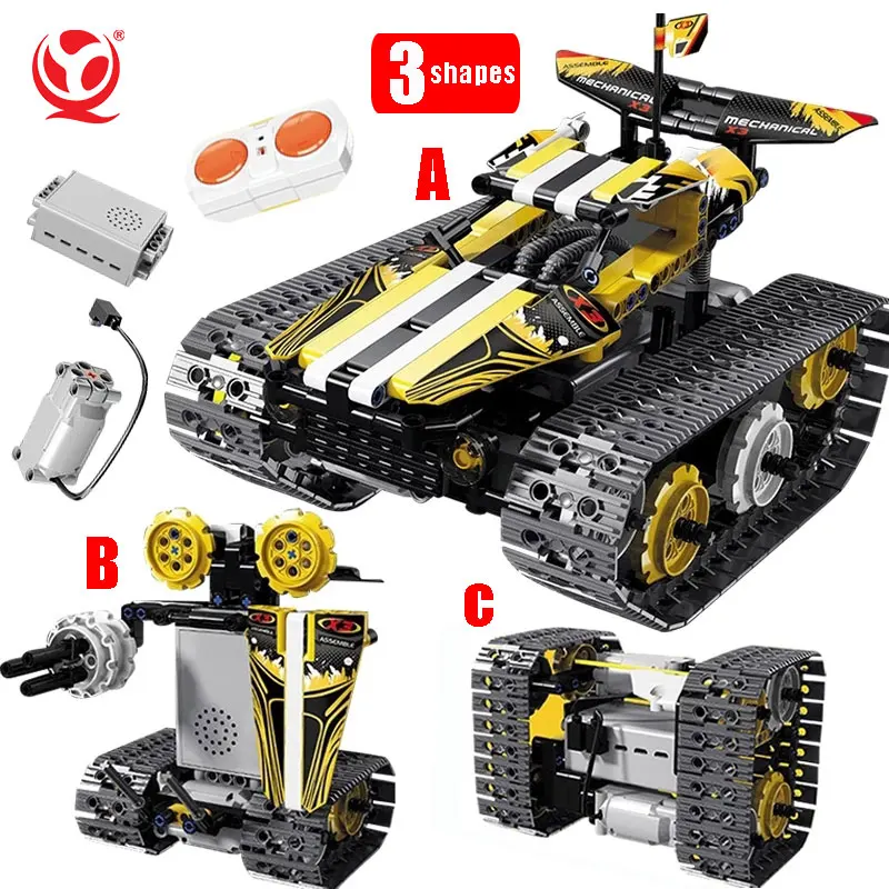 High-Tech-RC-Car-Tracked-Stunt-Racing-3IN1-Remote-Control-Robot ...