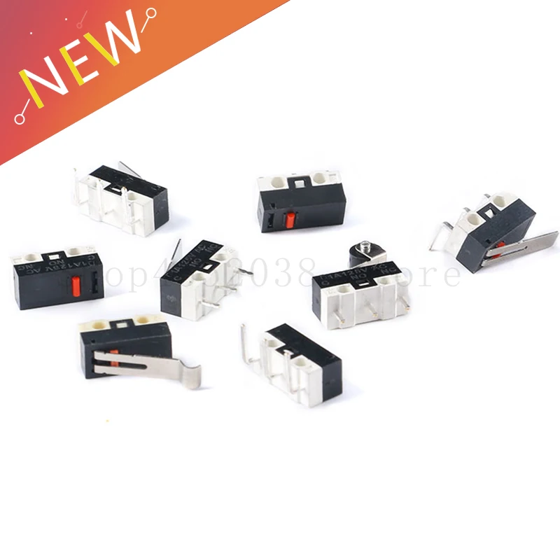 10Pcs Mini Micro Limit Switch NO NC 3 Pins PCB Terminals SPDT 1A 125V Roller Arc lever Snap ...