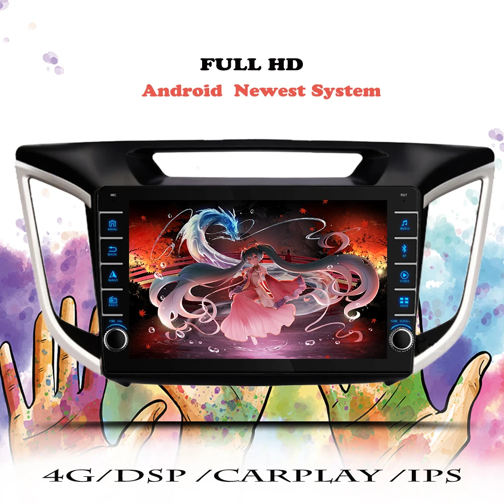 Android 11.0 rádio do carro para hyundai ix25 creta 2015 2016 2017 2018 2019 multimídia player ...