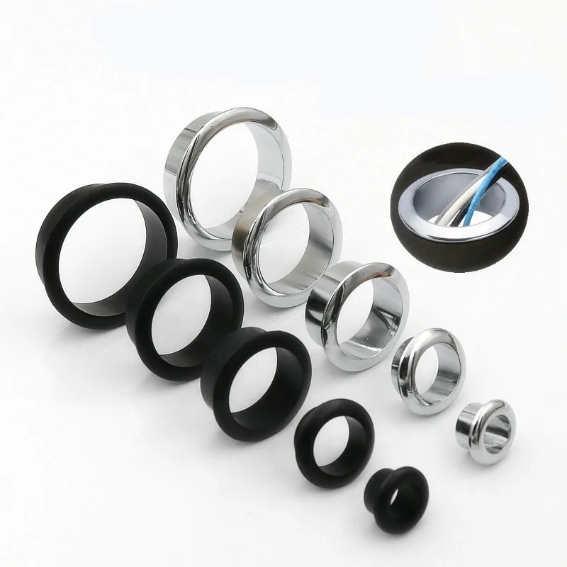 20 60mm Zinc alloy Wire Hole Covers round plug ring for Cabinet ...