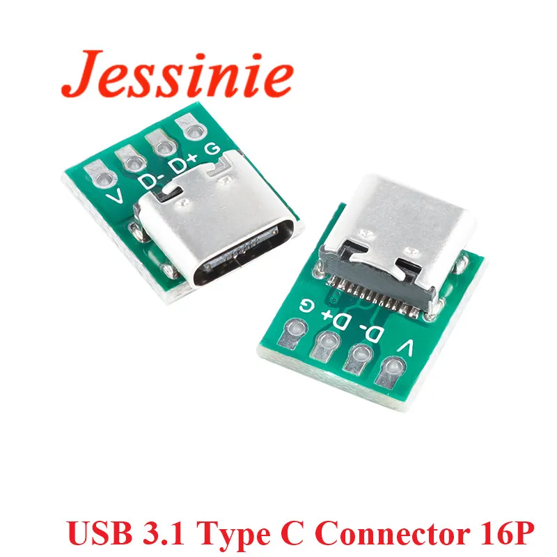 10-5-1pcs-TYPE-C-USB-3-1-Type-C-Connector-16-Pin-Test-PCB-Board.jpg