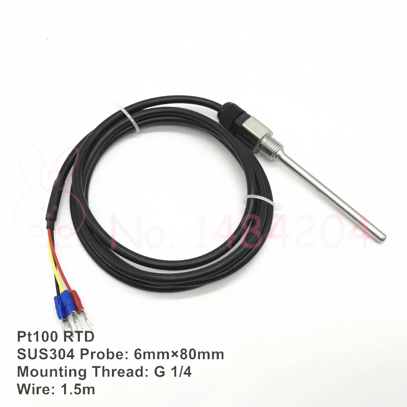 PT100 SUS304 Housing Platinum Resistance Temperature Sensor Screw BSP 1 ...