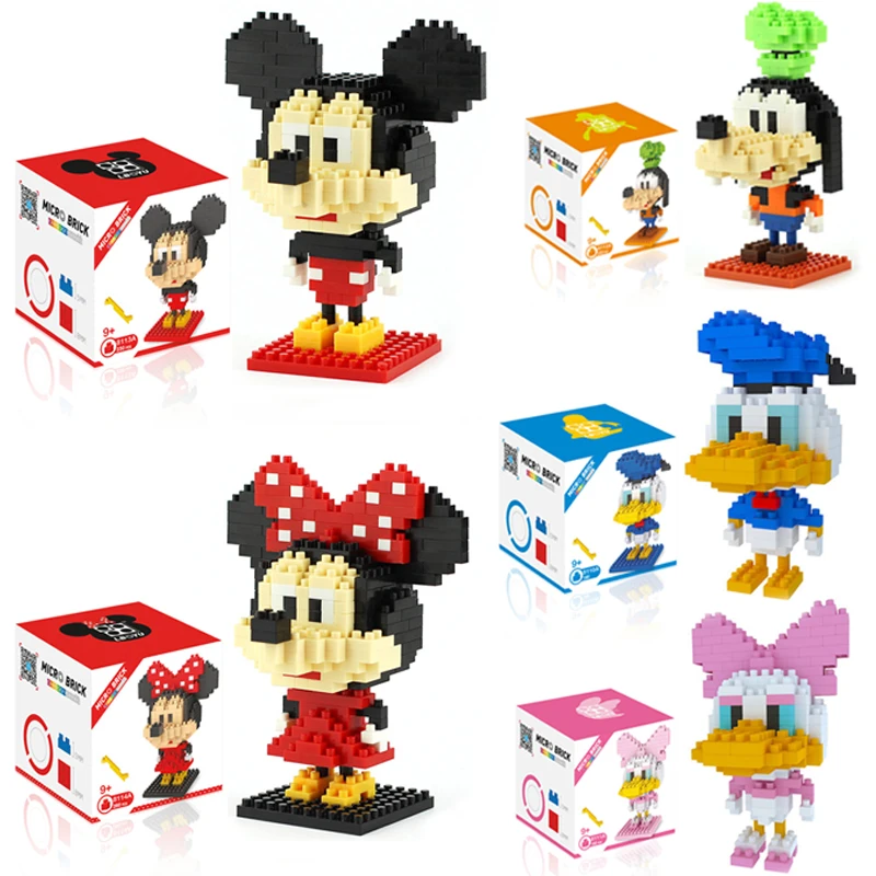 Disney Mini Blocks Mickey Minnie Donald Duck Cartoon Diy Model Micro ...