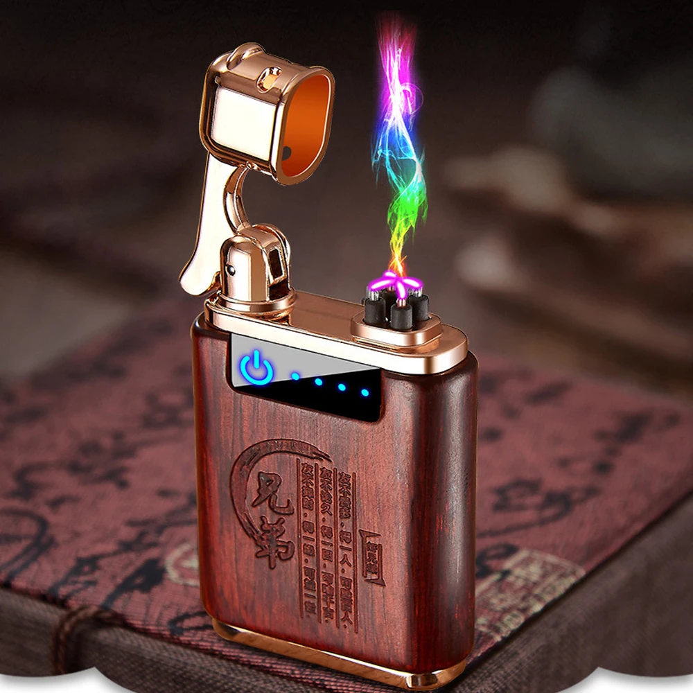 Sandalwood Dual Arc Electric Plasma Lighter USB Rechargable Lighter ...