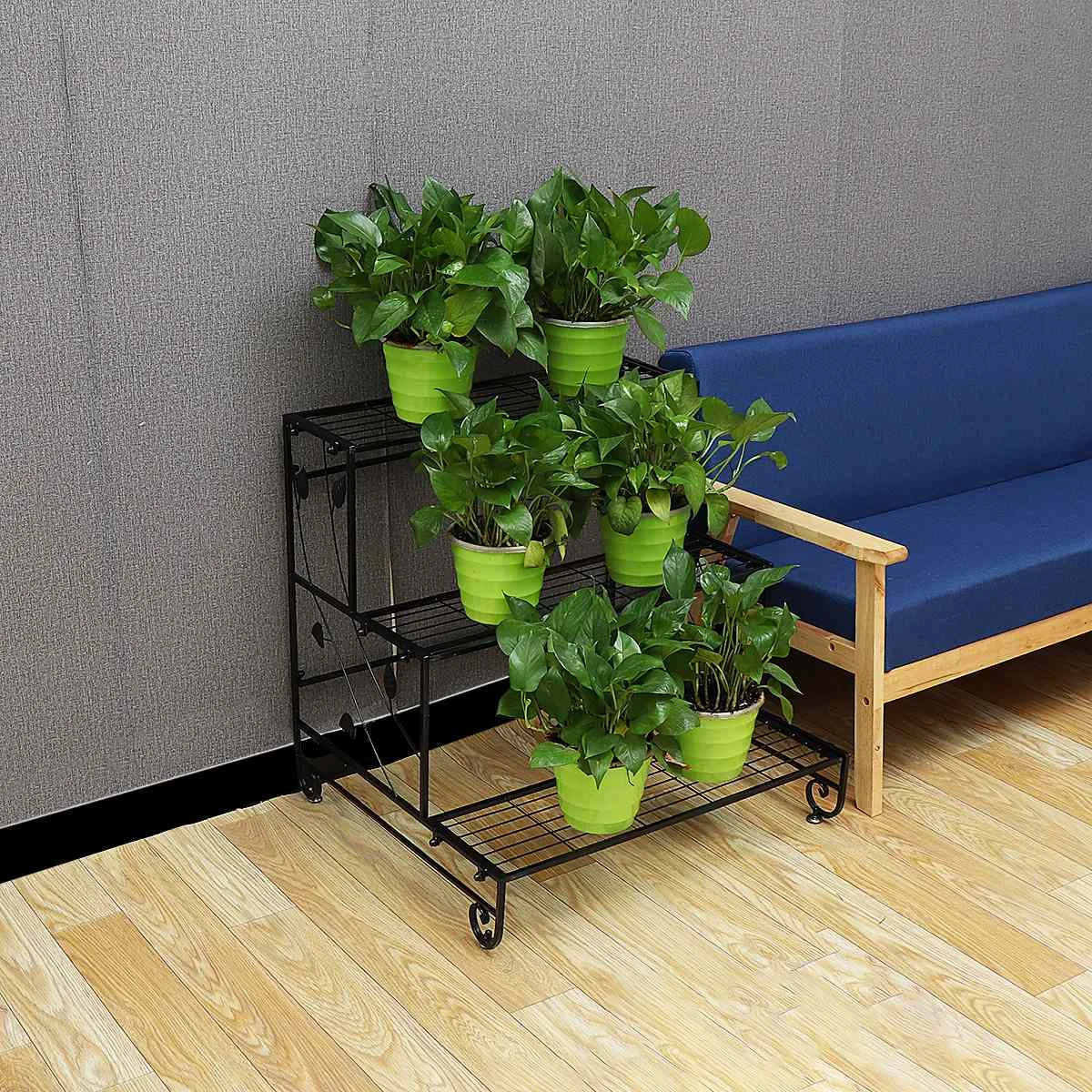 3 Tier Stairs type Metal Flower Plant Stand Indoor Outdoor Succulent ...