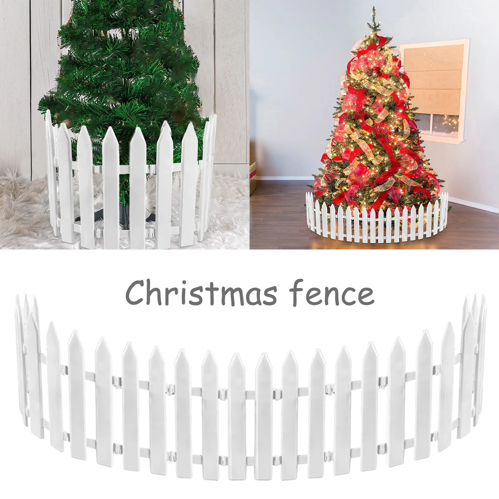 White-Wooden-Garden-Fence-Christmas-Tree-Surround-Fence-Xmas-Home ...