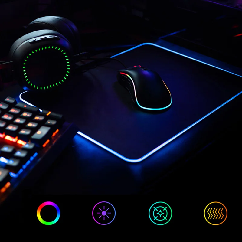 Led Mouse Pad Rgb Computer Mice Mat Large Mousepad For Desk Laptop ...