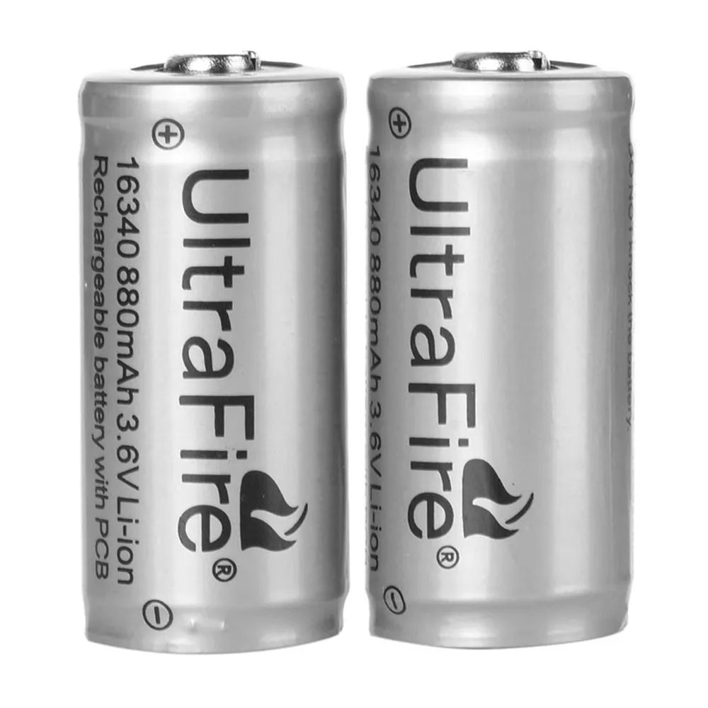 Ultrafire 充電式リチウムイオン電池16340,高品質,880mah,3.6v,pcb付き,led懐中電灯など用|lc 16340 ...