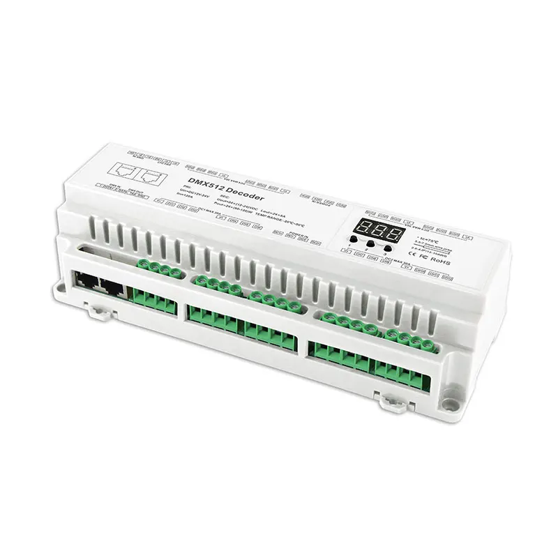 DIN-Rail-high-Power-DMX512-constant-voltage-decoder-BC-624-DIN-24CH ...
