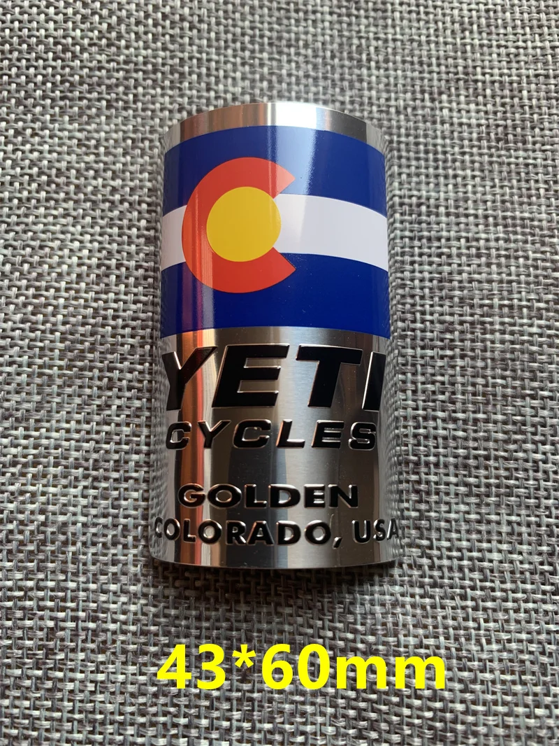 2x-YETI-vintage-classic-Bike-Head-Badge-Aluminum-Decals-Stickers-For ...