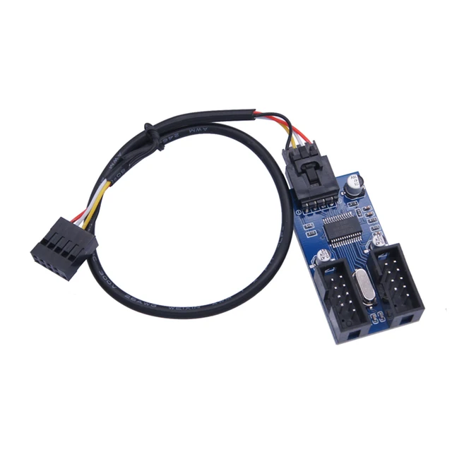Motherboard 9Pin USB Header 9 Pin Connector Port Splitter 1 to 2/4 ...