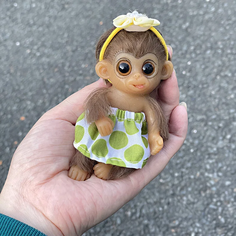 6inch Full Body Silicone Realistic Monkey Dolls Waterproof Bebe Doll ...