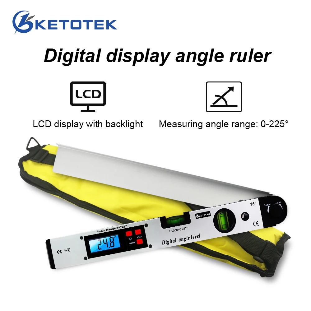 Goniometer-Electronic-Angle-Ruler-Building-Protractor-225-degree-Spirit ...