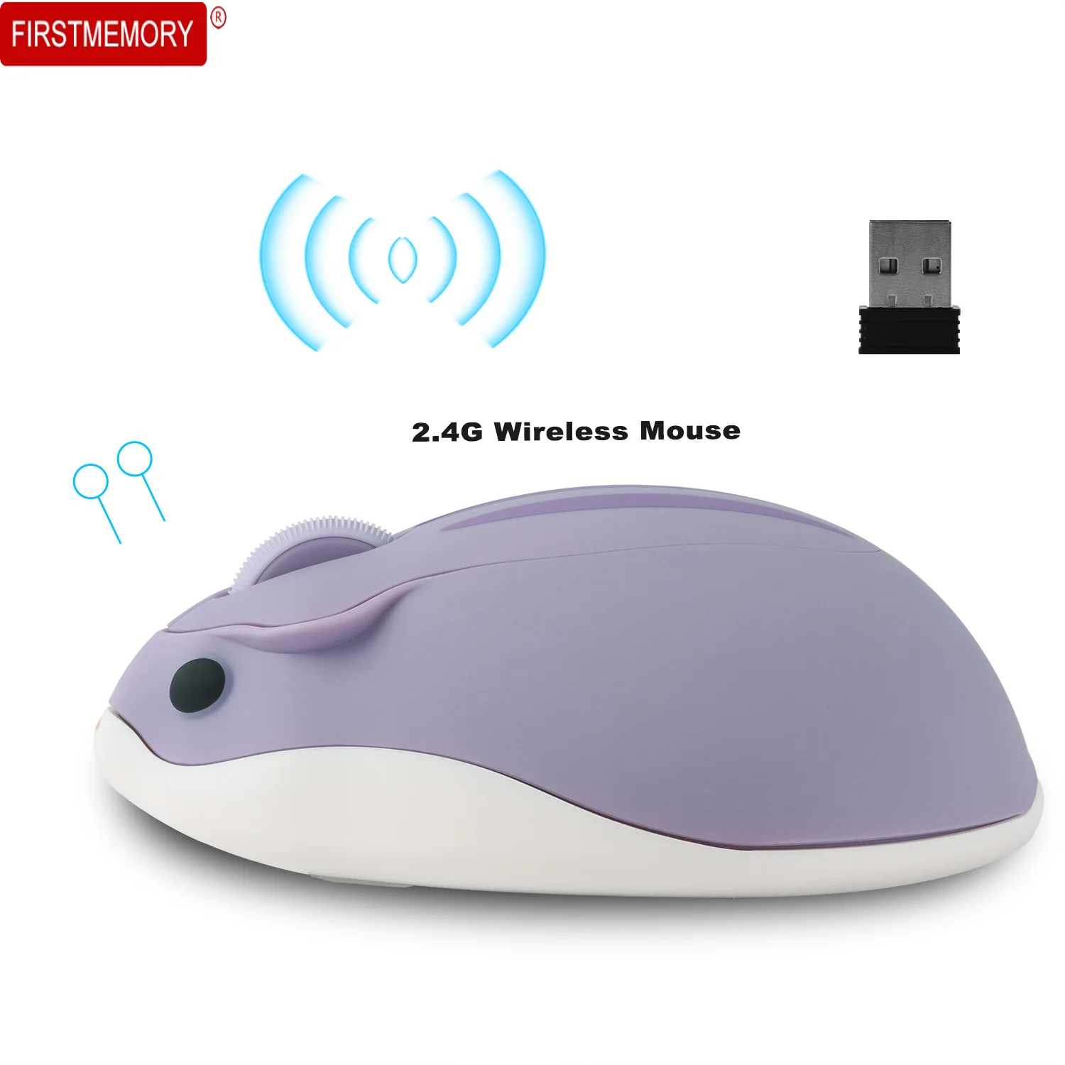 Cute-Cartoon-Wireless-Mouse-Pink-Hamster-Design-3D-Mouse-USB-Optical ...
