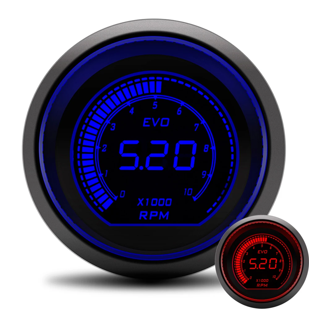 0-10000-RPM-Tachometer-52MM-Tacho-Gauge-For-Racing-Truck-Digital-RPM ...