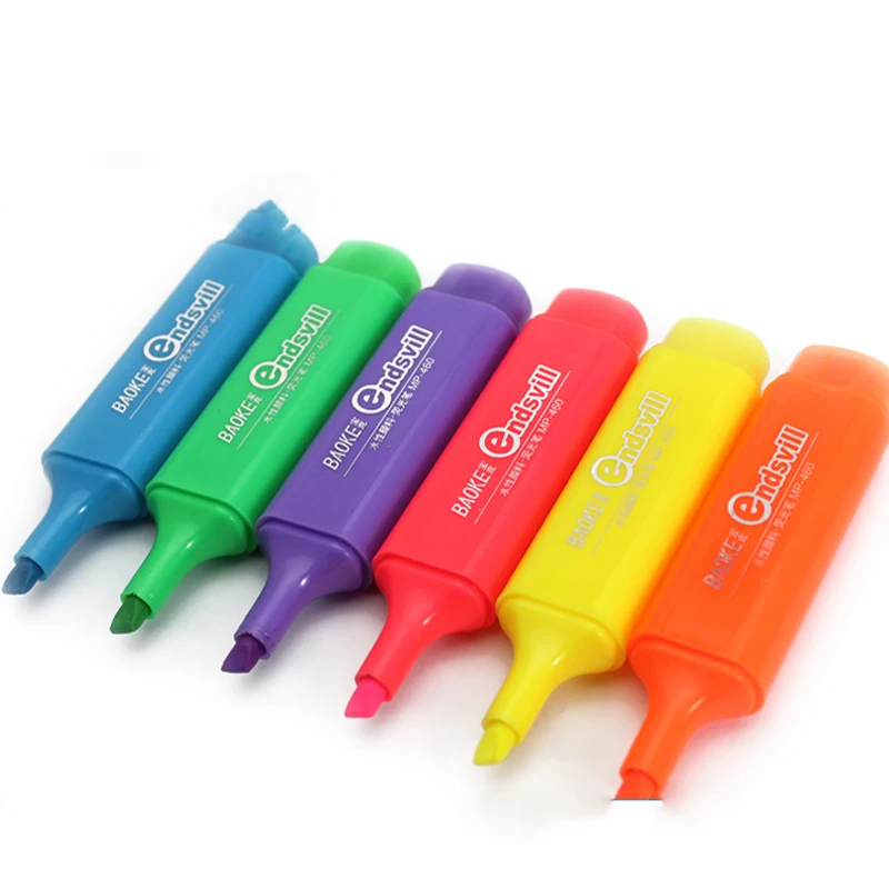 6-color-head-fluorescent-marking-highlighter-pen-Marker-Pens-Markers ...