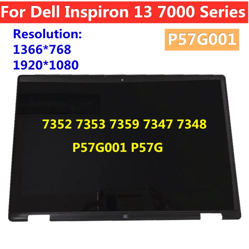 Tela touch display lcd de 13.3 polegadas para dell, inspiron 13, 7000 ...