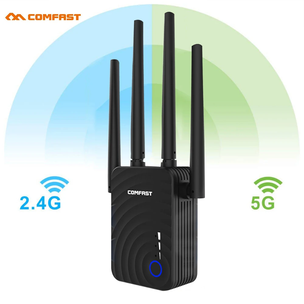 COMFAST Wireless WiFi Range Extender 1200Mbps 2.4G/ 5Ghz Dual Band ...