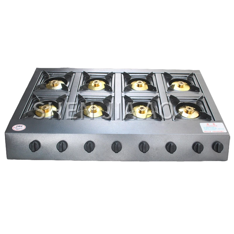 Commercial cooking multi head gas stove Energy saving eight heads fire ...