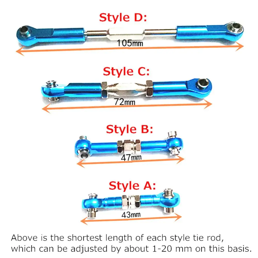 Adjustable Servo Linkage Pulling Steering Rods Arms M3 Thread 3mm Hole ...