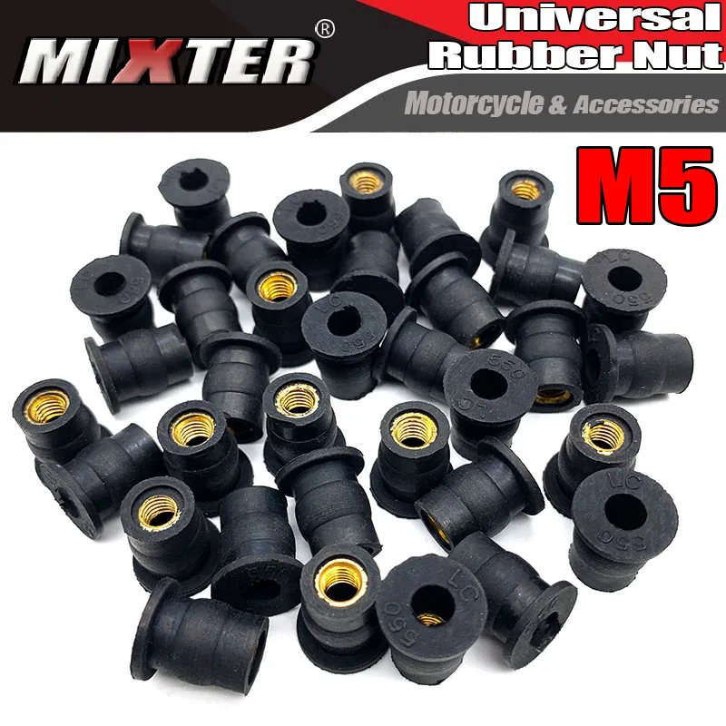 Motorcycle-Motorbike-Scooter-Universal-M5-5mm-Metric-Rubber-Well-Nuts ...