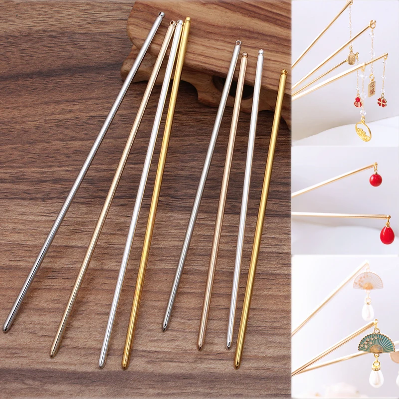 10pcs Hair Sticks Metal Hair Pins Blank 125mm Long Rod Base for Jewelry ...