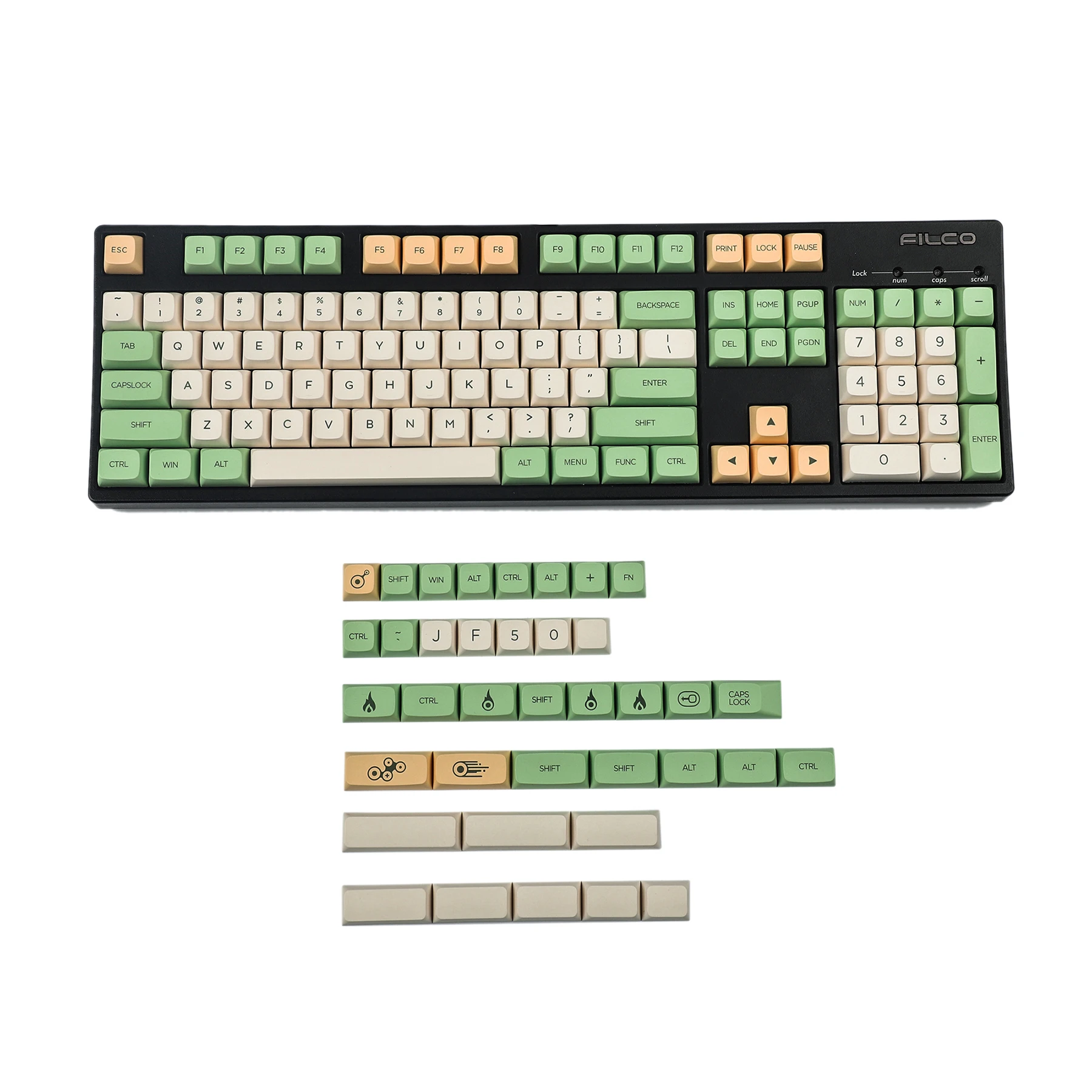 ZDA-teclas-ANSI-PBT-para-teclado-mec-nico-accesorio-de-color-verde-y ...