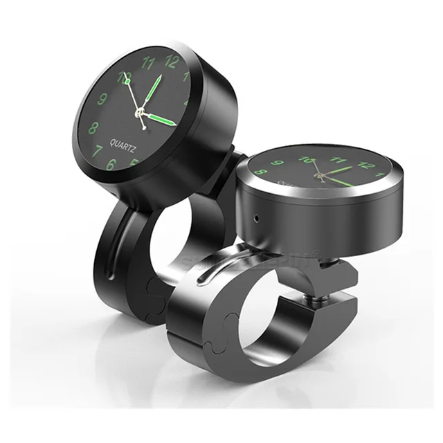 Universal 7/8" Waterproof Chrome Motorcycle Bike Handlebar Mount Quartz ...