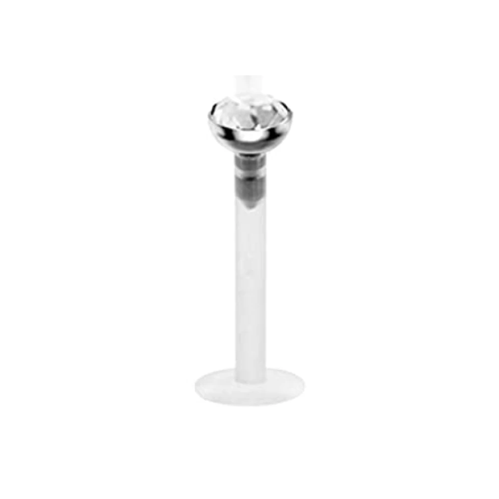 Clear Earrings 24 Pcs 16G Clear Plastic Labret Studs - Internal ...