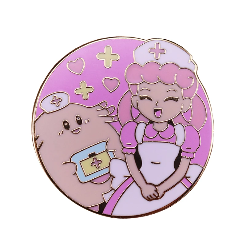 Nurse Chan Enamel Pin Kawaii Menhera Yami Brooch Pretty Warrior Pins ...