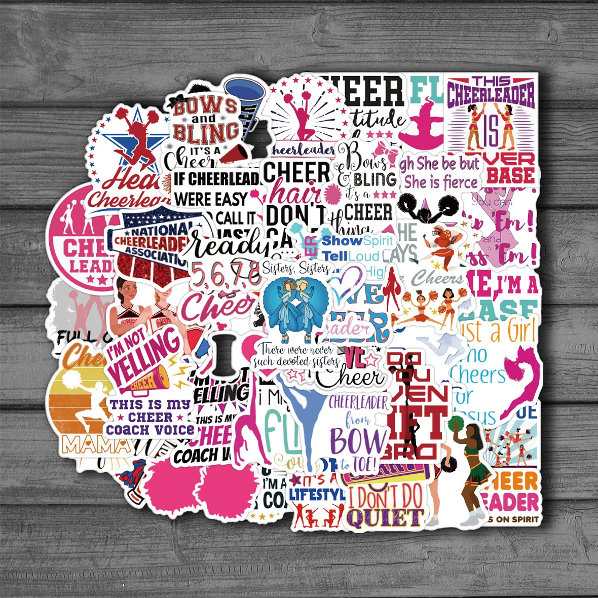 50-Pcs-Cartoon-Cheerleaders-Cheer-Stickers-Decoration-Decals-Phone ...