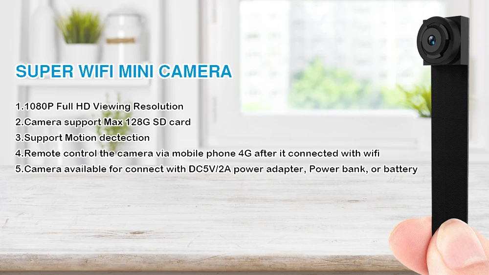 Caméra miniature,Mini caméra de Surveillance sans fil WiFi HD 1080P ...