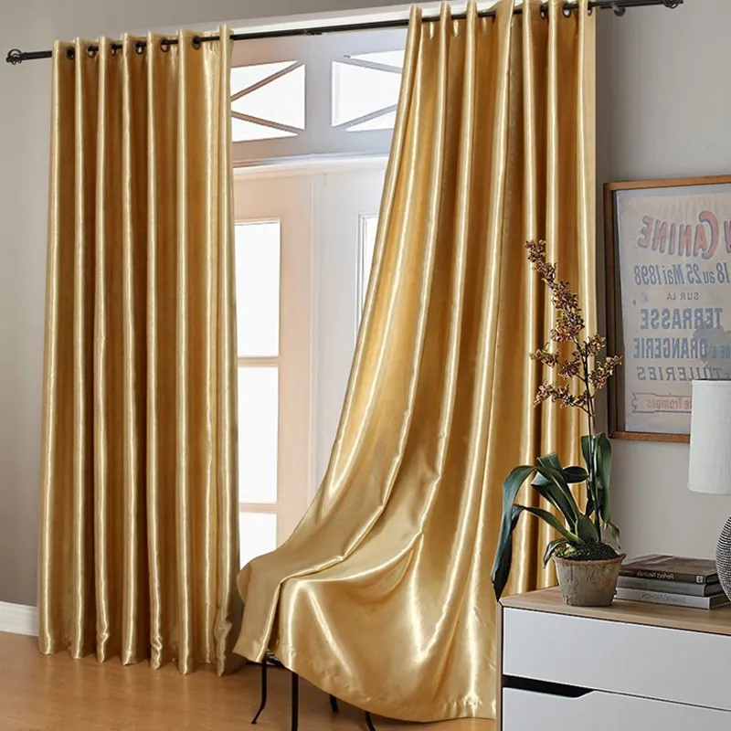 Bedroom Solid Color Curtains For Living Room Balcony Blackout Simple ...