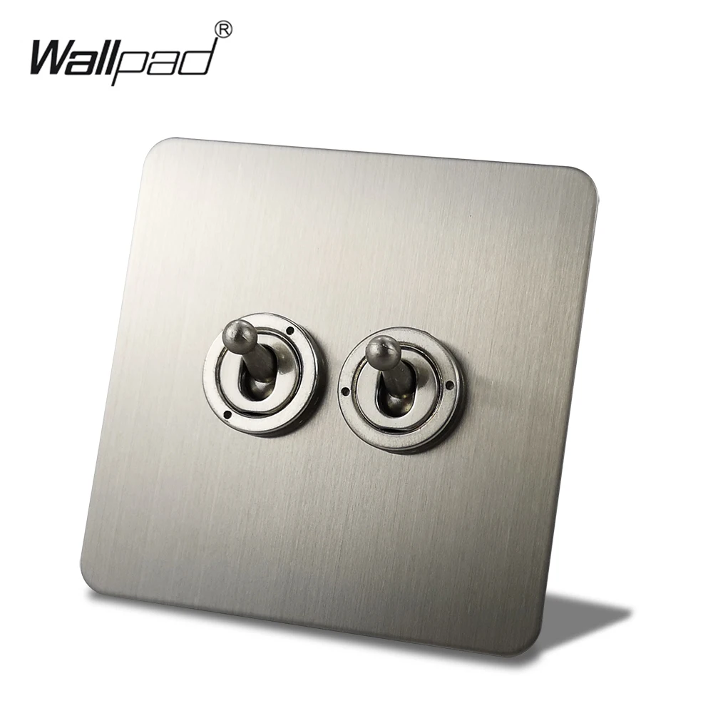Wallpad Silver 2 Gang 2 Buttons Toggle Switch Electric Light Switch ...
