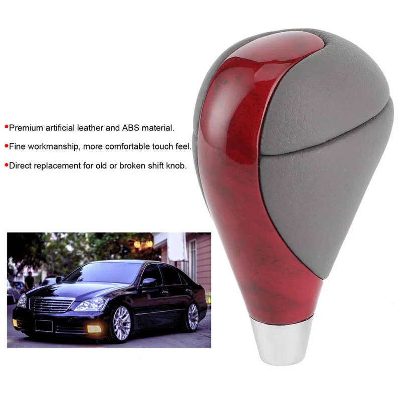 Artificial Leather Gear Shift Knob Ergonomic Shifter Replacement Fit ...