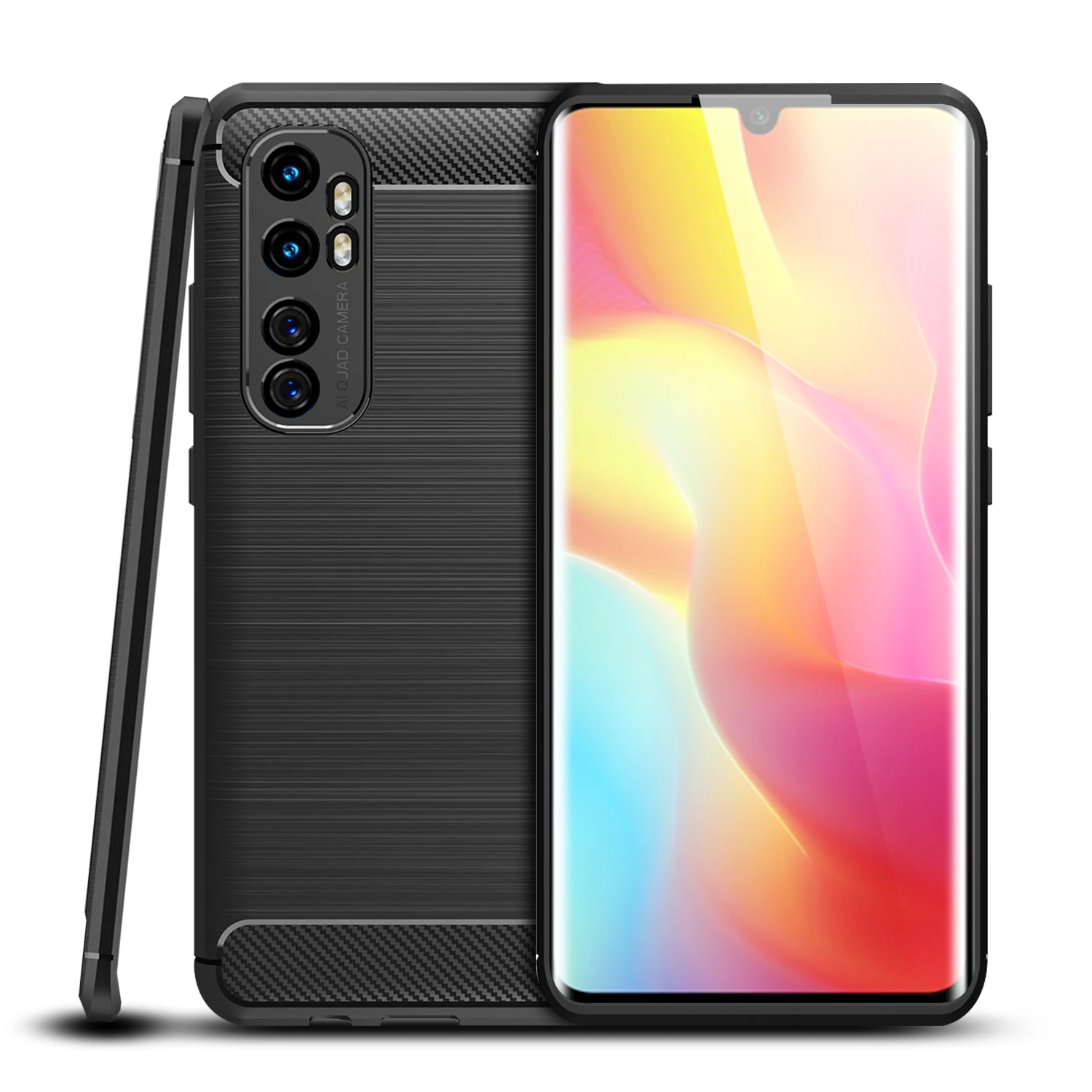 Mi Note 10 Carbon Fiber Case For Xiaomi Note 10 Lite Cover Drawing ...