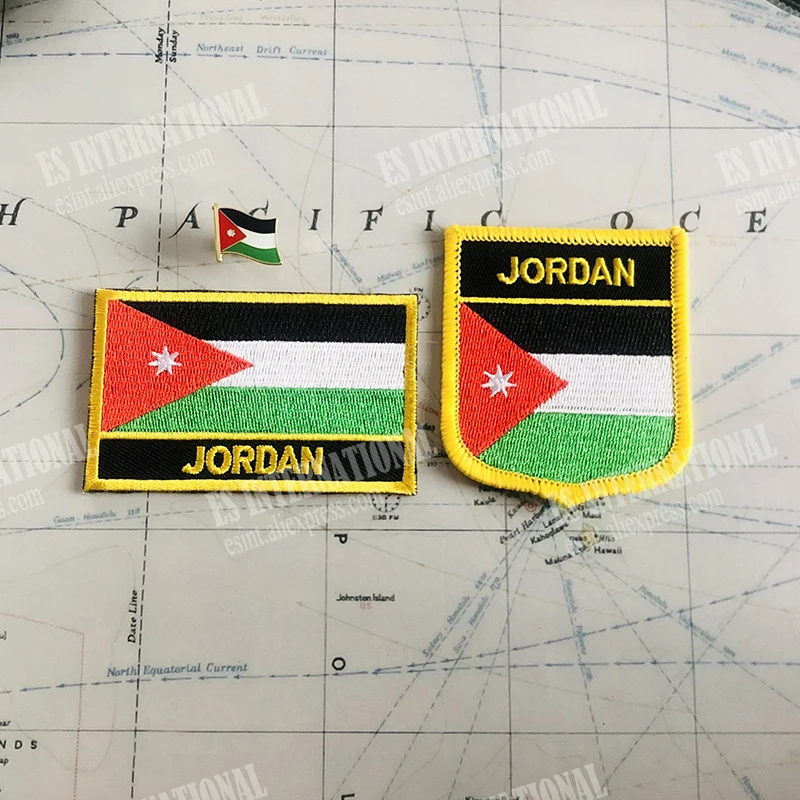 JORDAN National Flag Badges Armband Embroidery Patches And Lapel Pin ...