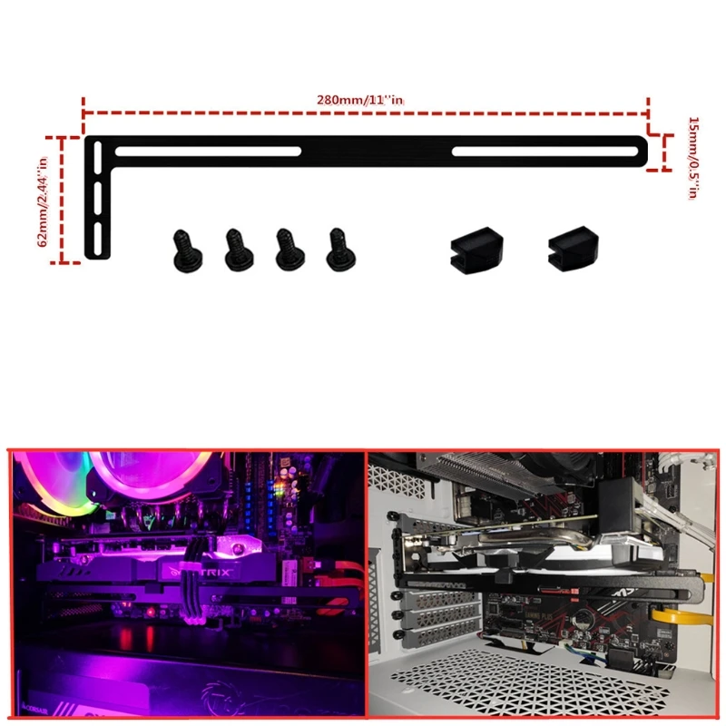 Aluminum-L-shaped-Graphics-Card-Holder-Desktop-PC-Case-GPU-Support-Jack ...