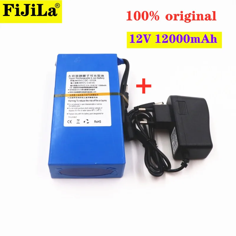 2021 DC 1212A 12V 12000MAh Lithium Ion Rechargeable Battery Pack 12.6V ...