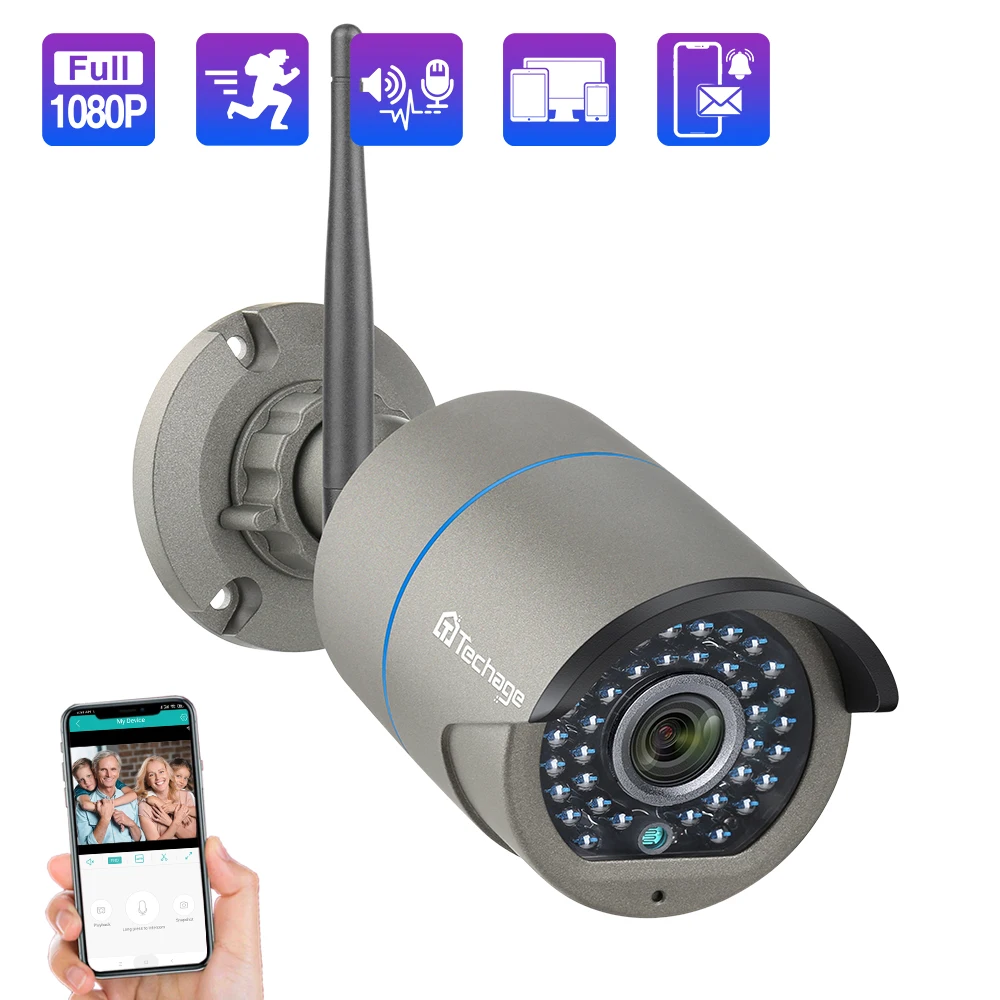 Techage 1080P Wireless Camera Audio Waterproof Security WiFi Camera for ...