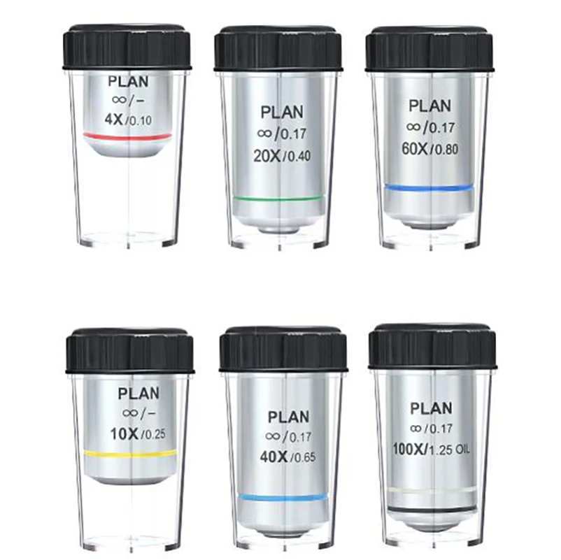 Microscopio-biol-gico-Silver-4X-10X-20X-40X-100X-lente-objetivo-del ...